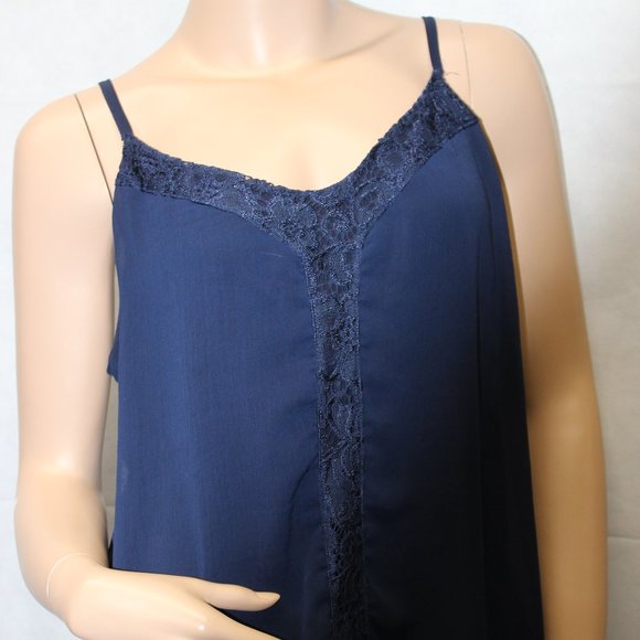 New York & Company | Tops | New York Company Navy Blue Lace Camisole ...